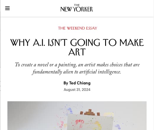Ted Chiang on AI is required reading - Turn & Work